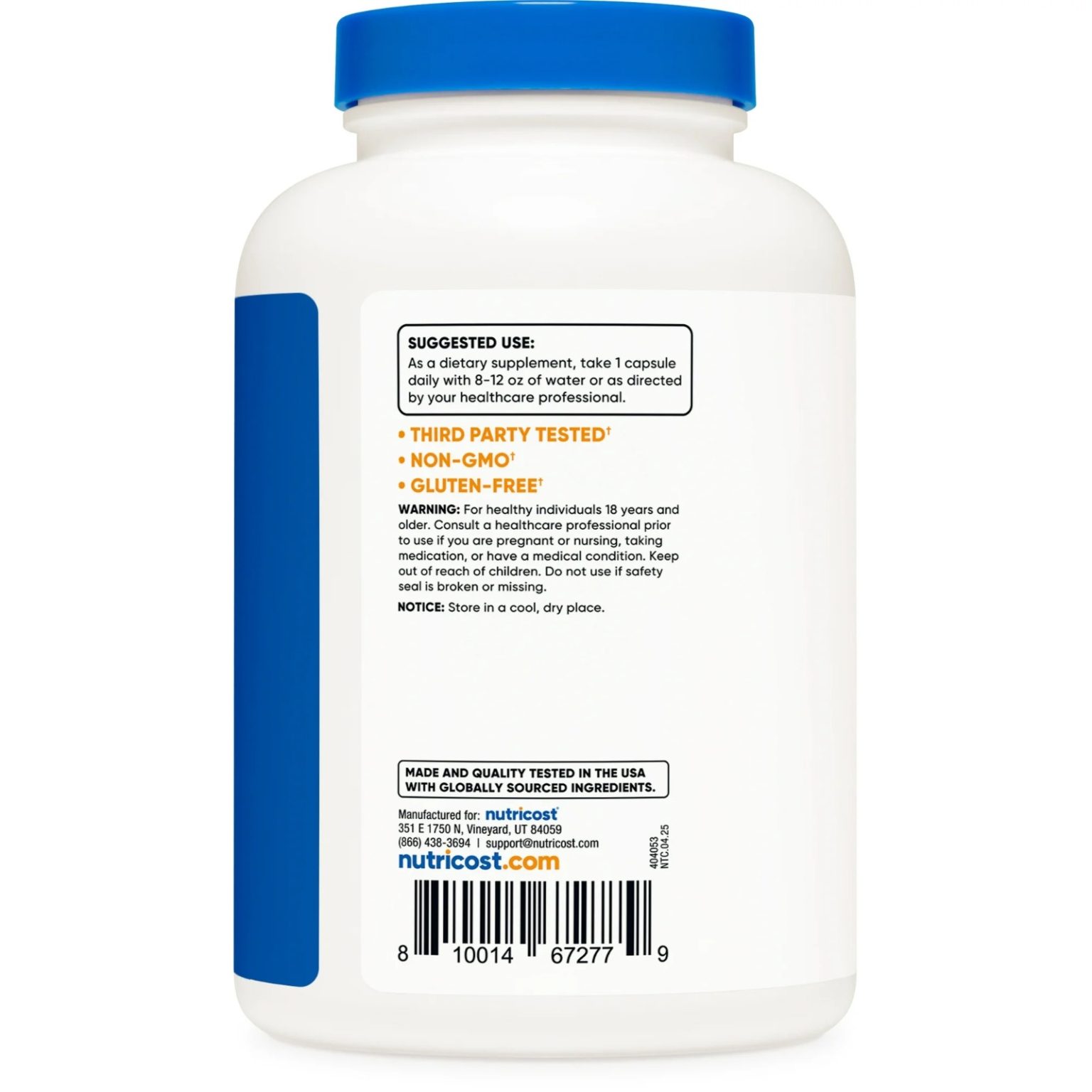Magnesio Complex 500mg, Nutricost, 240 Cápsulas - Vitamin Colombia