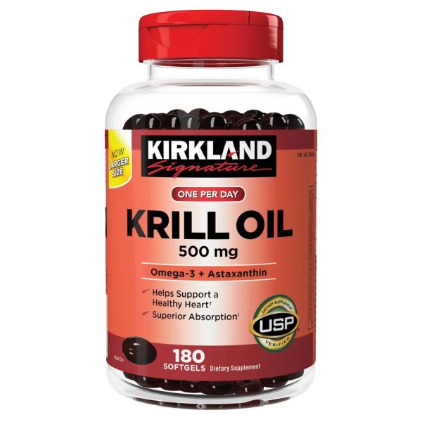 Aceite de Kril 500mg, Krill Oil, Kirkland, 180 Cápsulas Blandas – Vitamin Colombia